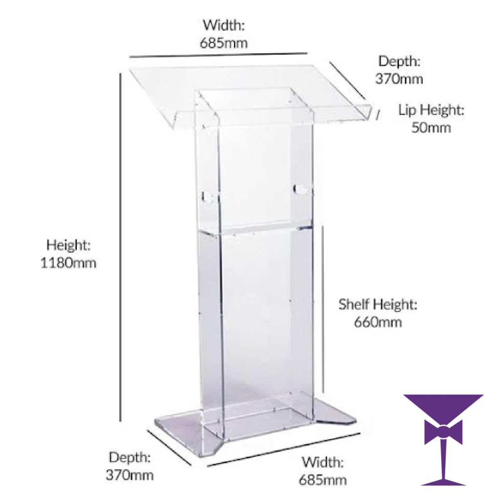 Acrylic Lectern Hire - Daniel Lay Event Services