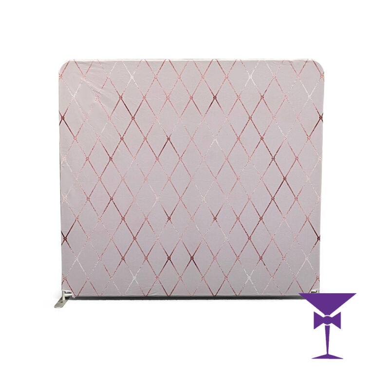 Criss Cross Rose Gold Backdrop Hire - Daniel Lay Event Services